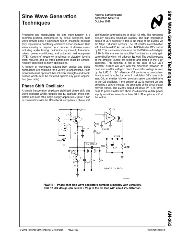 Sine Wave Generation Techniques | PDF