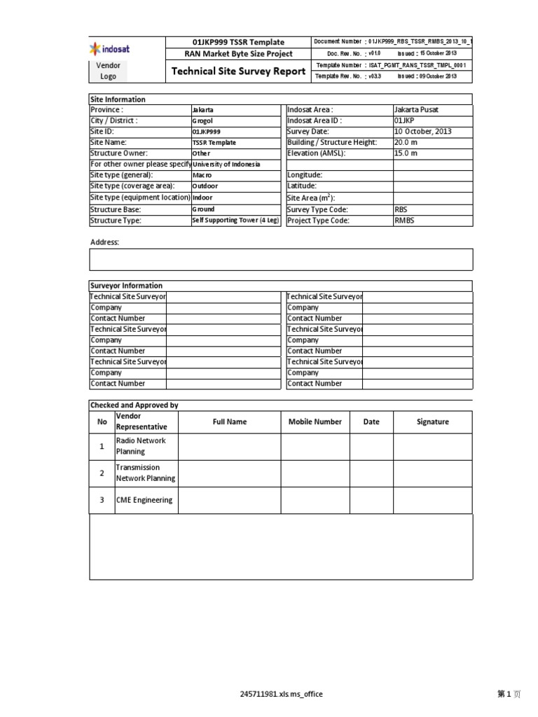Indosat TSSR Report Template v03.3 (2013!10!09) | Download Free PDF ...