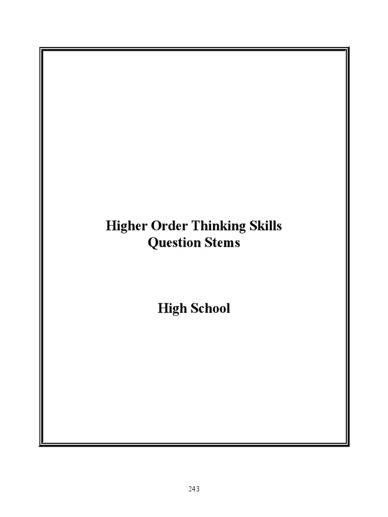 High School Math Question Stems | PDF | Epistemology | Truth