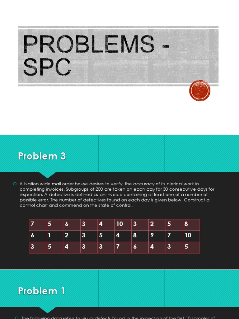 Problems - SPC | PDF | Sampling (Statistics) | Mathematical Sciences