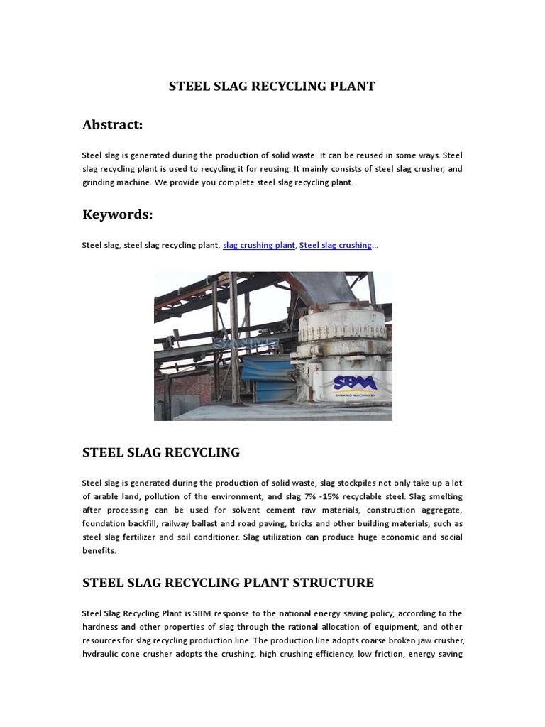 Steel Slag Recycling | PDF | Recycling | Steel