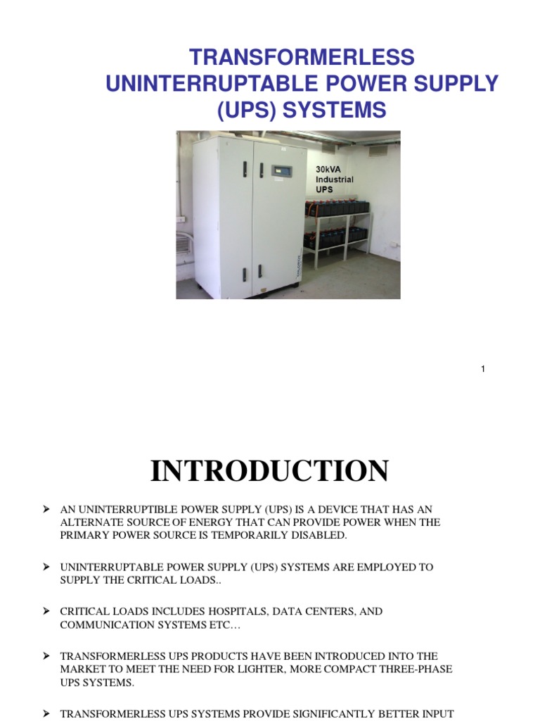 Transformerless UPS Systems Guide | PDF | Power Inverter | Power Supply