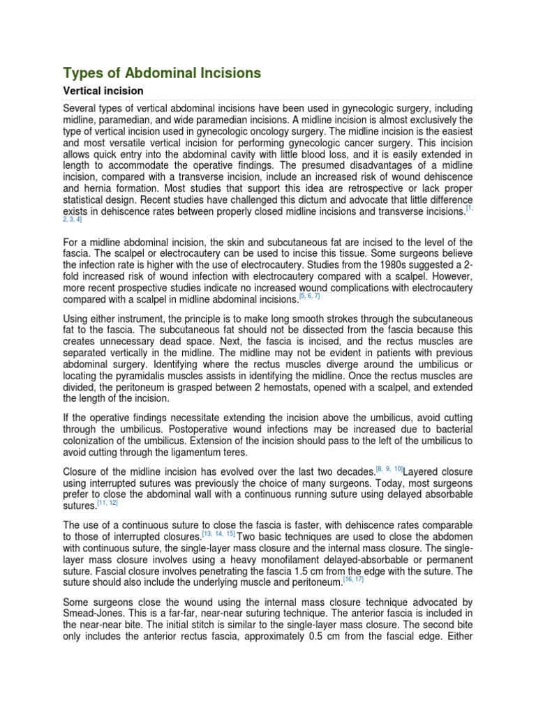 Types of Abdominal Incisions | PDF | Abdomen | Human Anatomy