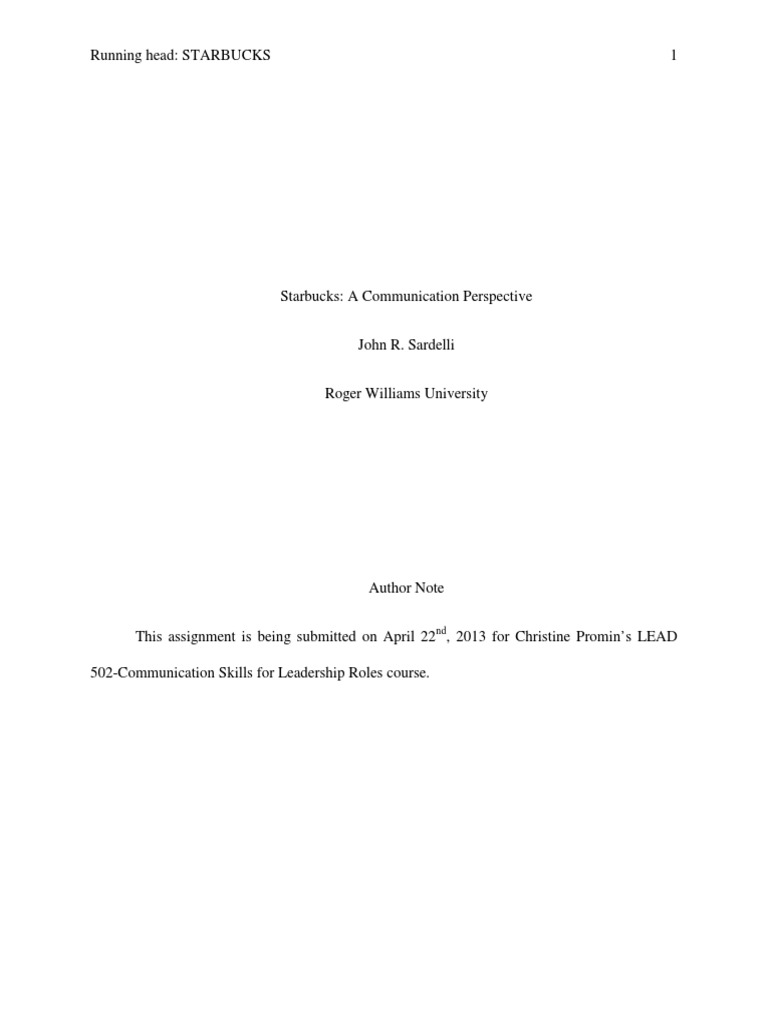 Starbucks Leadership and Communication Insights | PDF | Starbucks ...