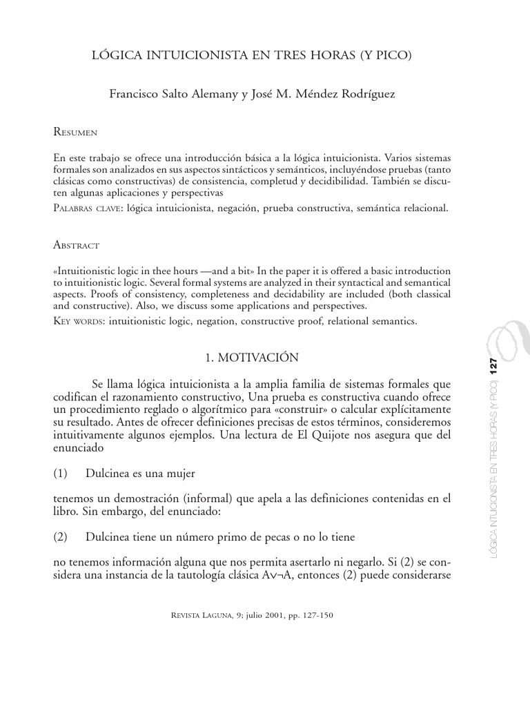 Introducción a la Lógica Intuicionista | PDF | Axioma | Verdad