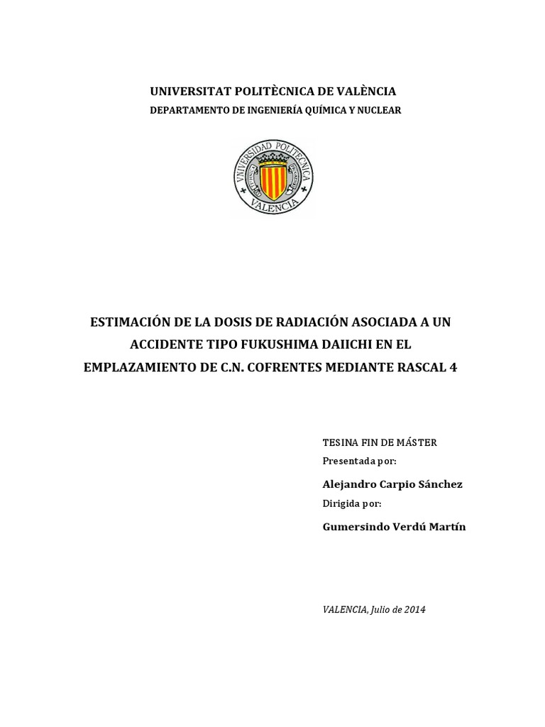 Tesina Master Protección Radiológica - Alejandro Carpio | PDF | La ...