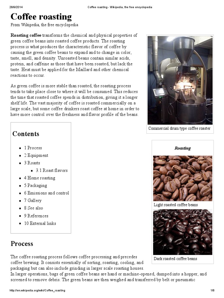 Coffee Roasting - Wikipedia, The Free Encyclopedia | PDF | Coffee ...