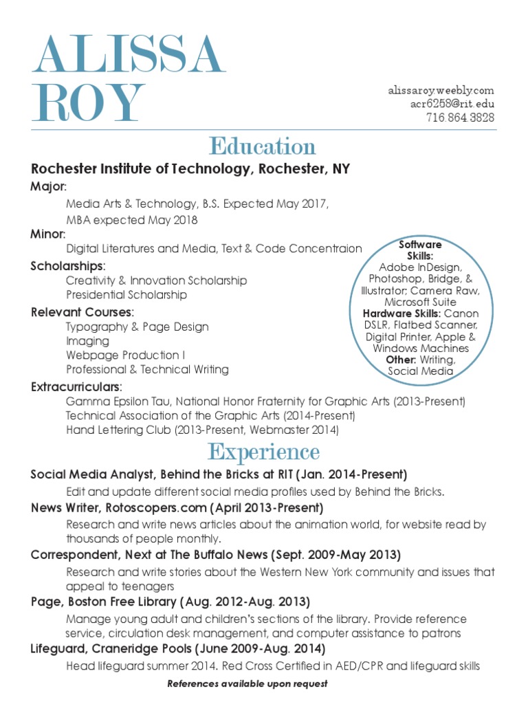 Alissa Roy's Professional Resume | PDF | Social Science