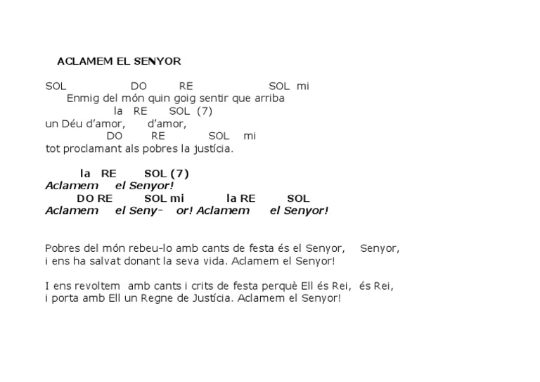 Aclamem El Senyor | PDF