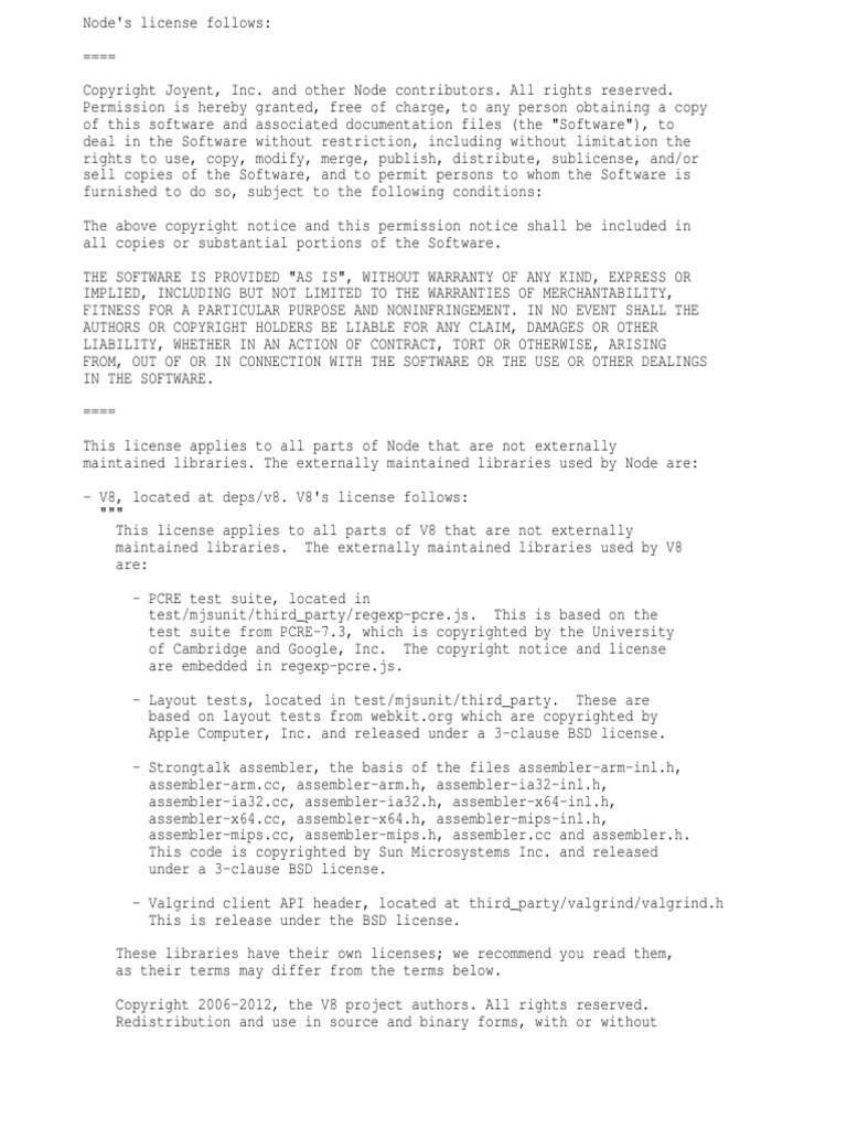 Nodejs Eula | PDF | License | Copyright