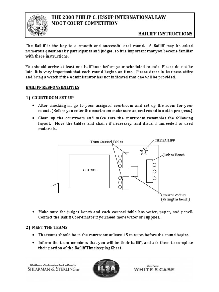 The Role of the Bailiff: Ensuring a Smooth and Timely Oral Round | PDF ...