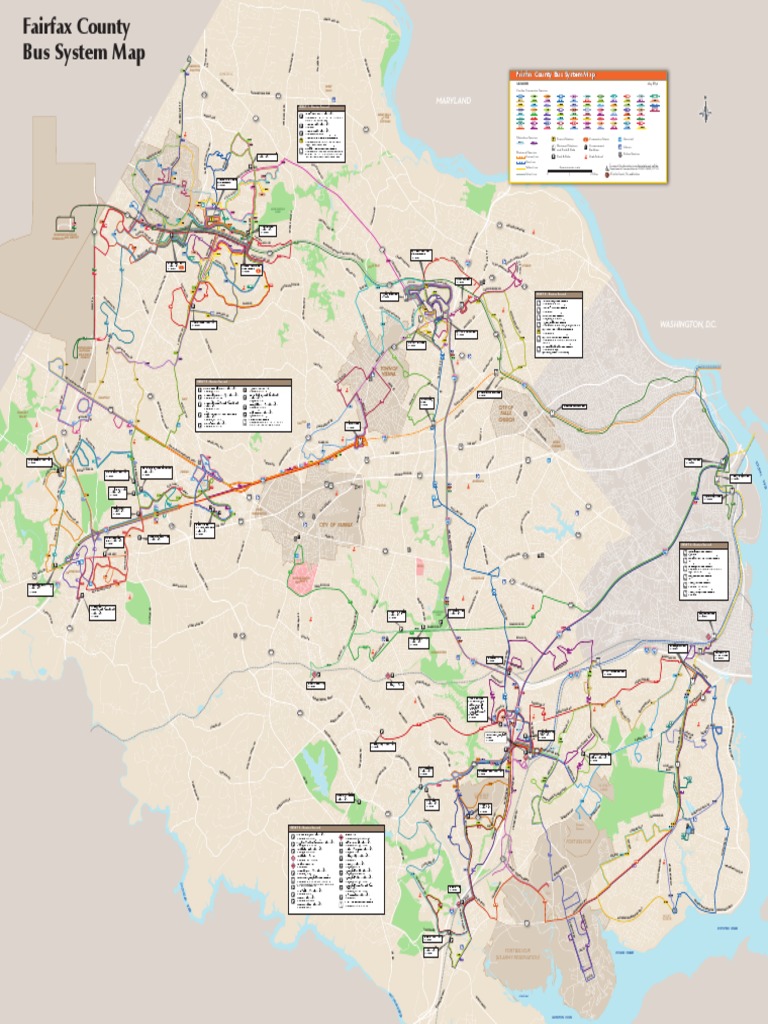 Fairfax County Bus System Map: Maryland | PDF | Transport