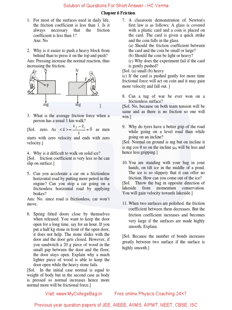 Chapter 6 Friction | PDF