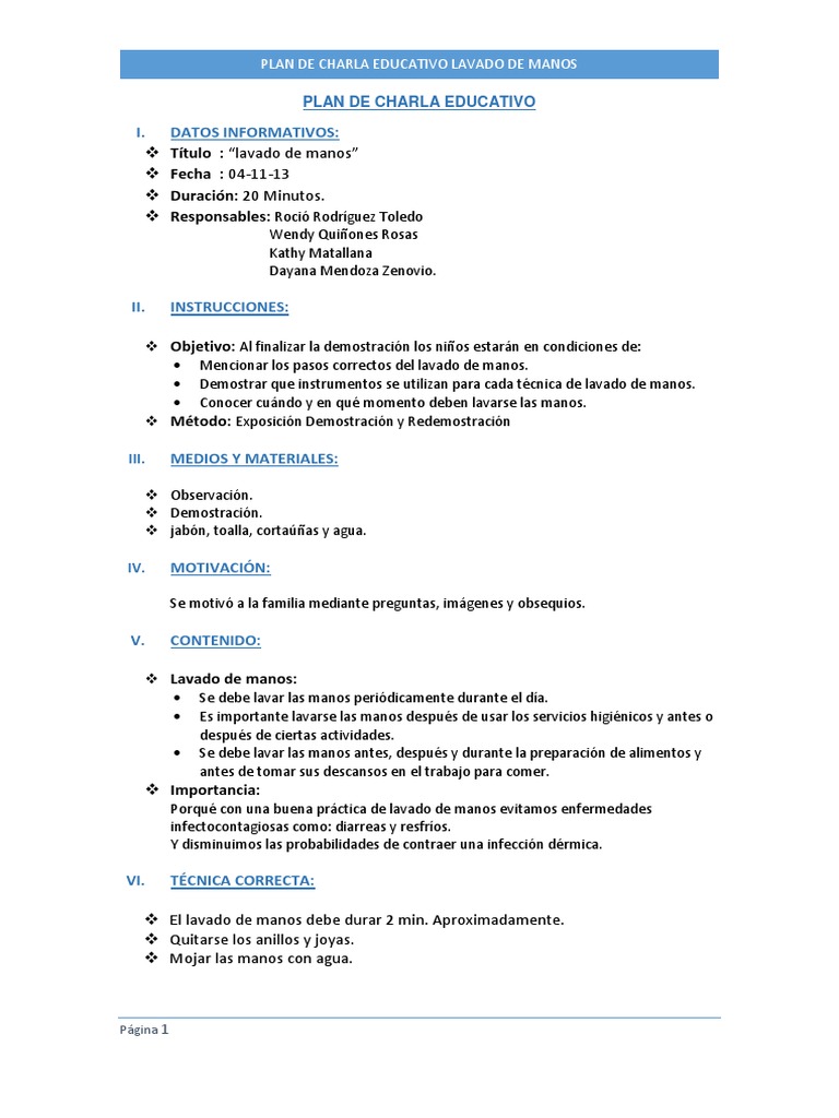 Plan de Charla Educativo