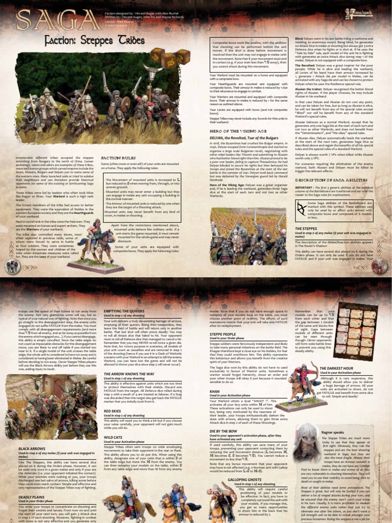SAGA Rules Steppes Tribes | PDF | Armed Conflict | Unrest