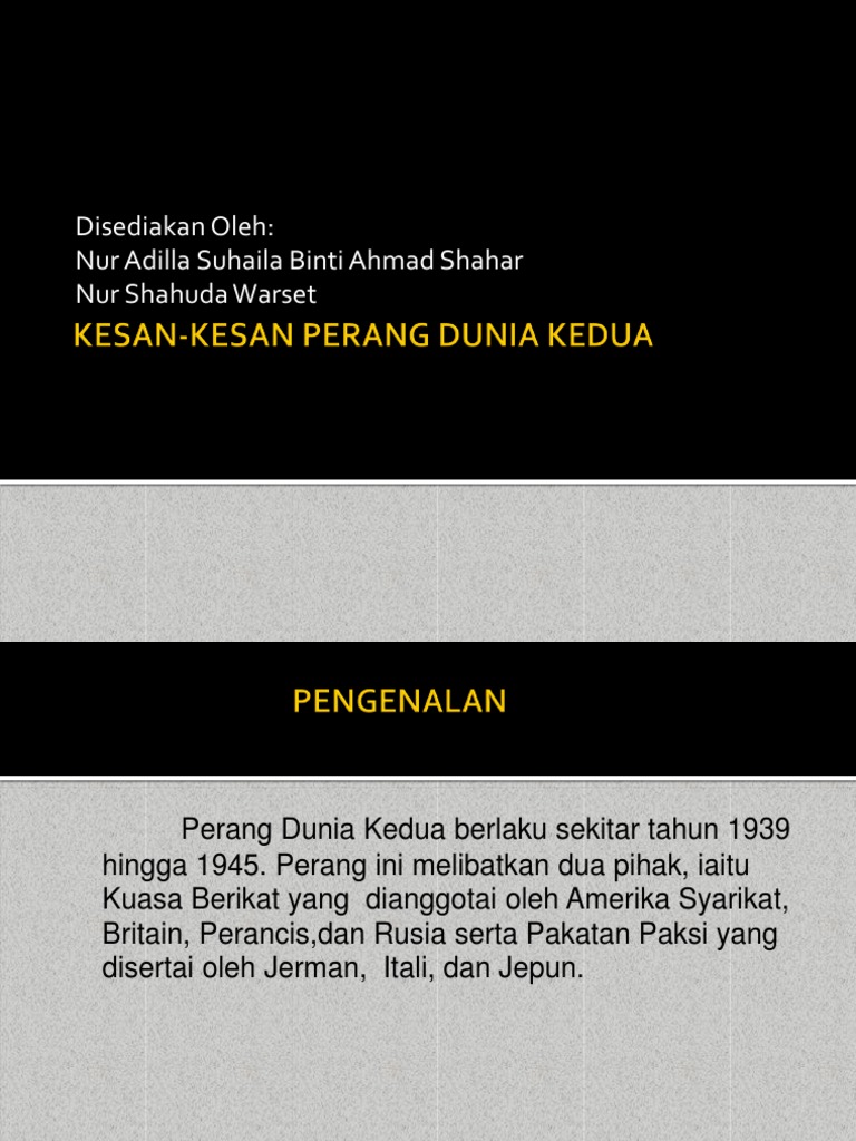 Kesan-Kesan Perang Dunia Kedua II | PDF