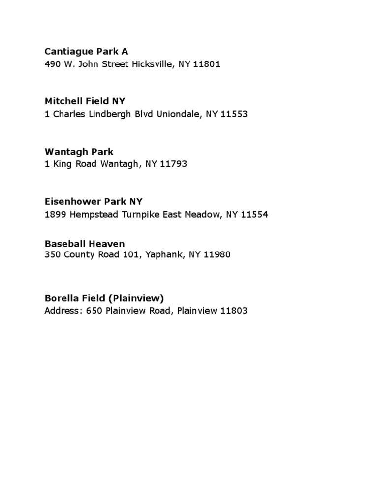 Cantiague Park A | PDF | Sports & Recreation | Travel