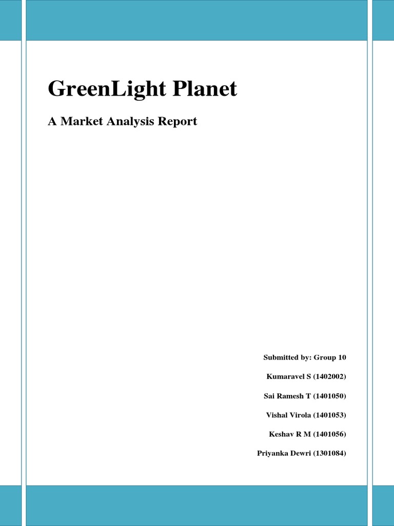 Green Light Planet Project Report | PDF | Kerosene | Market Segmentation