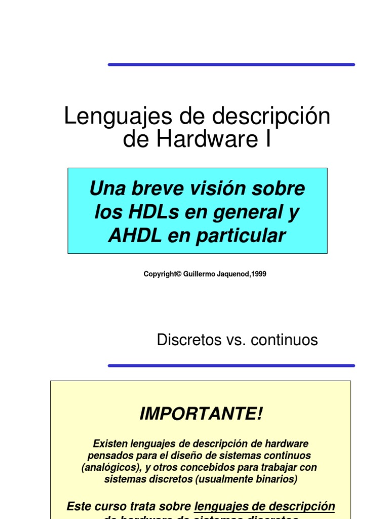 AHDL | PDF | Lenguaje de descripción de hardware | Puerta lógica