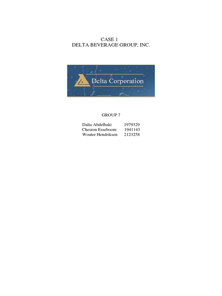 Delta Beverage Group Financial Analysis | PDF | Hedge (Finance ...