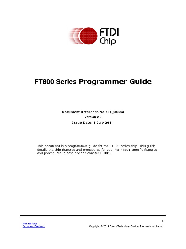 FT800 Programmers Guide | PDF | Graphical User Interfaces | Video