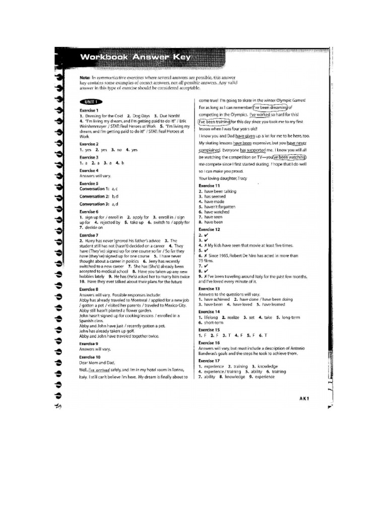 Summit 2 Workbook Key | PDF