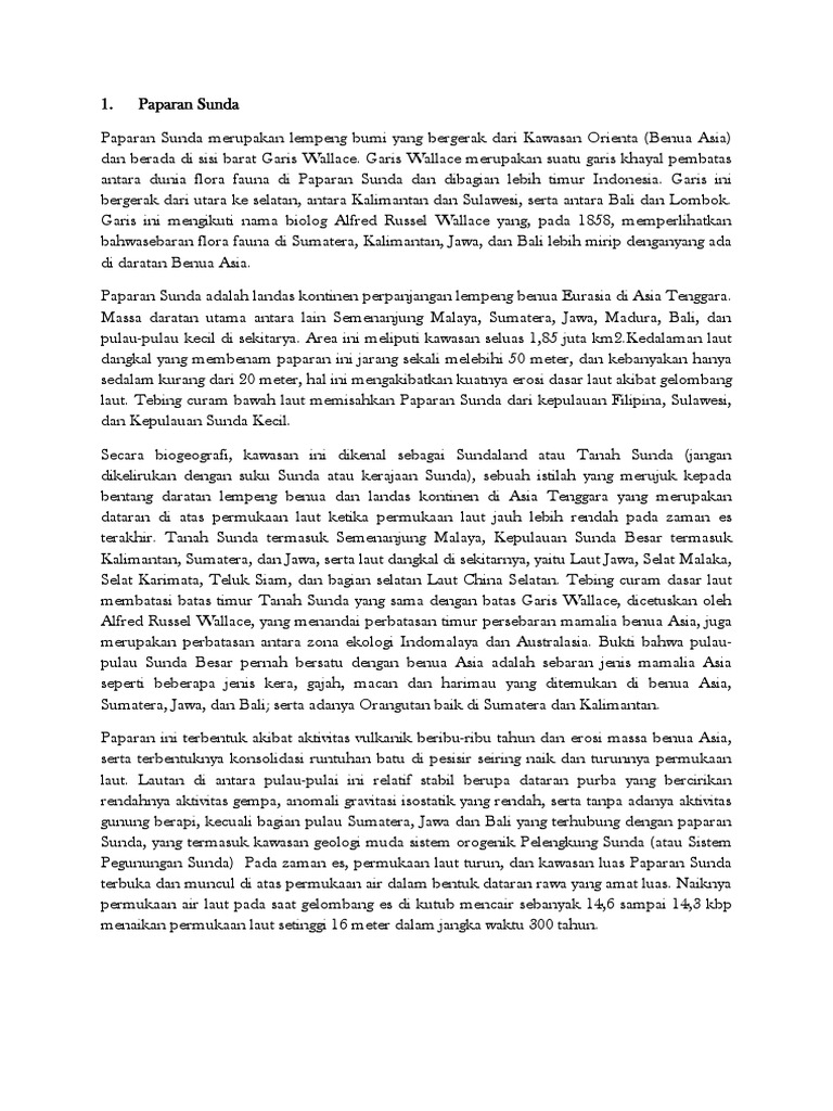 Paparan Sunda Dan Paparan Sahul | PDF