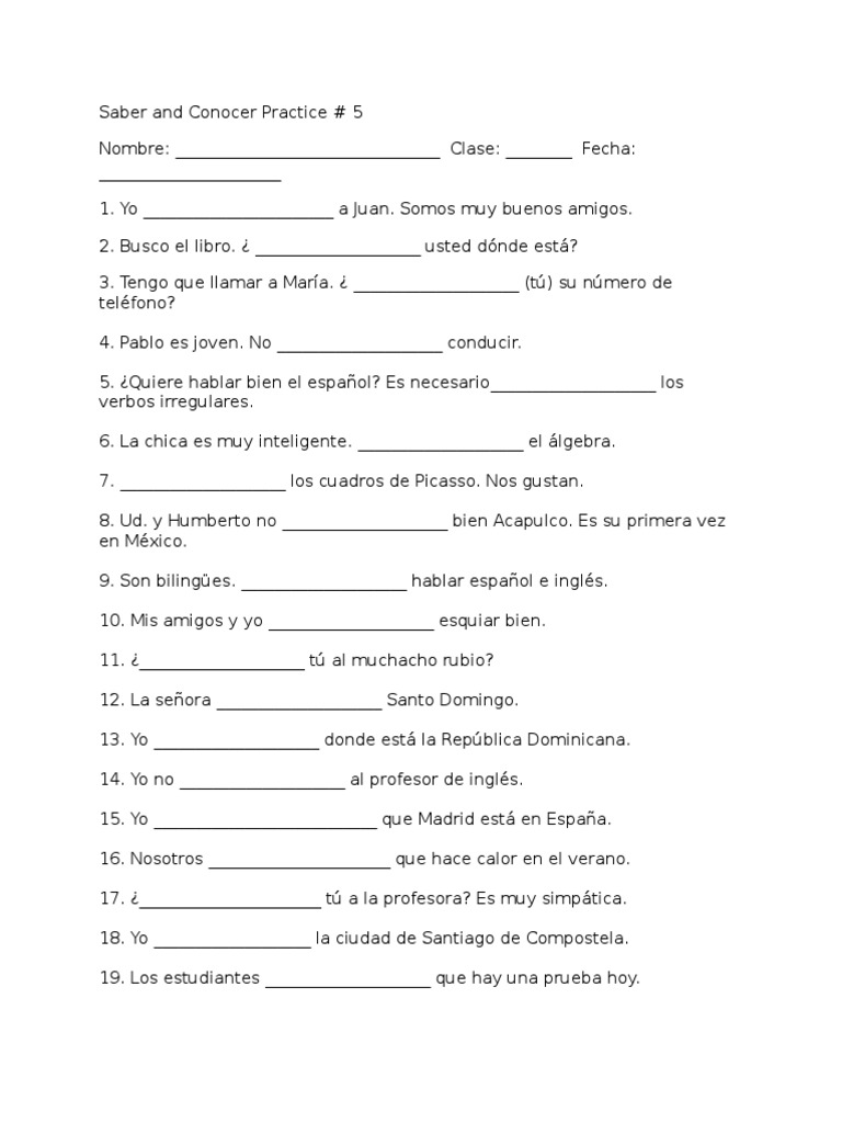 Práctica de Saber y Conocer | PDF