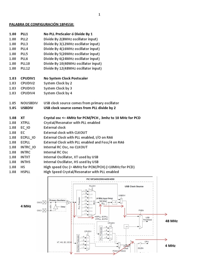 Palabra de Configuración 18f4550 | PDF | Timer | Computer Architecture
