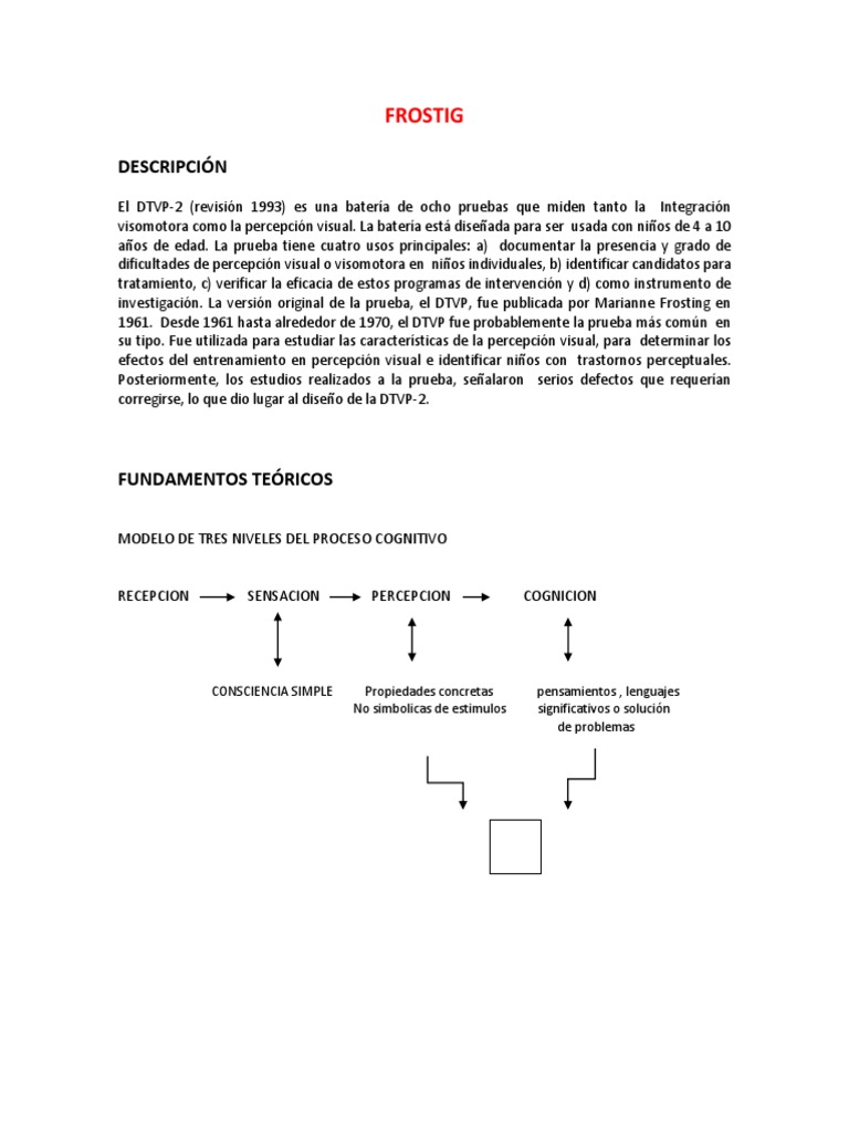 DTVP-2 Método de Evaluación de La Percepción Visual de Frostig ...