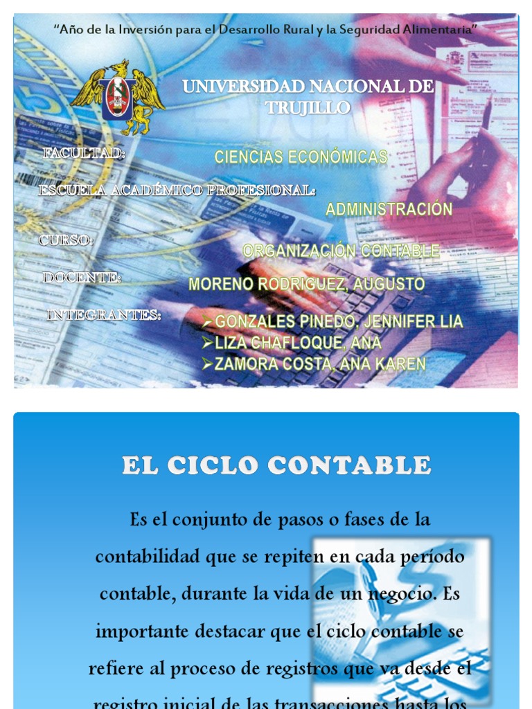 El Ciclo Contable Diapositivas | PDF | Contabilidad | Economias