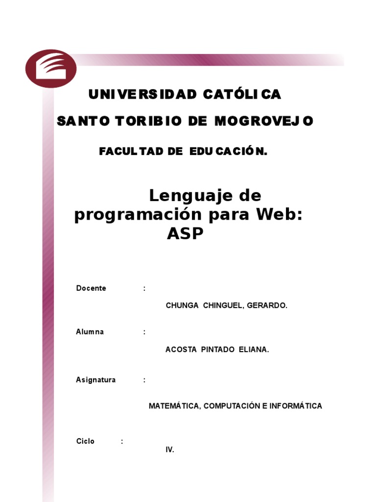 Lenguaje de Programacion para Web: ASP | PDF | Páginas del servidor ...
