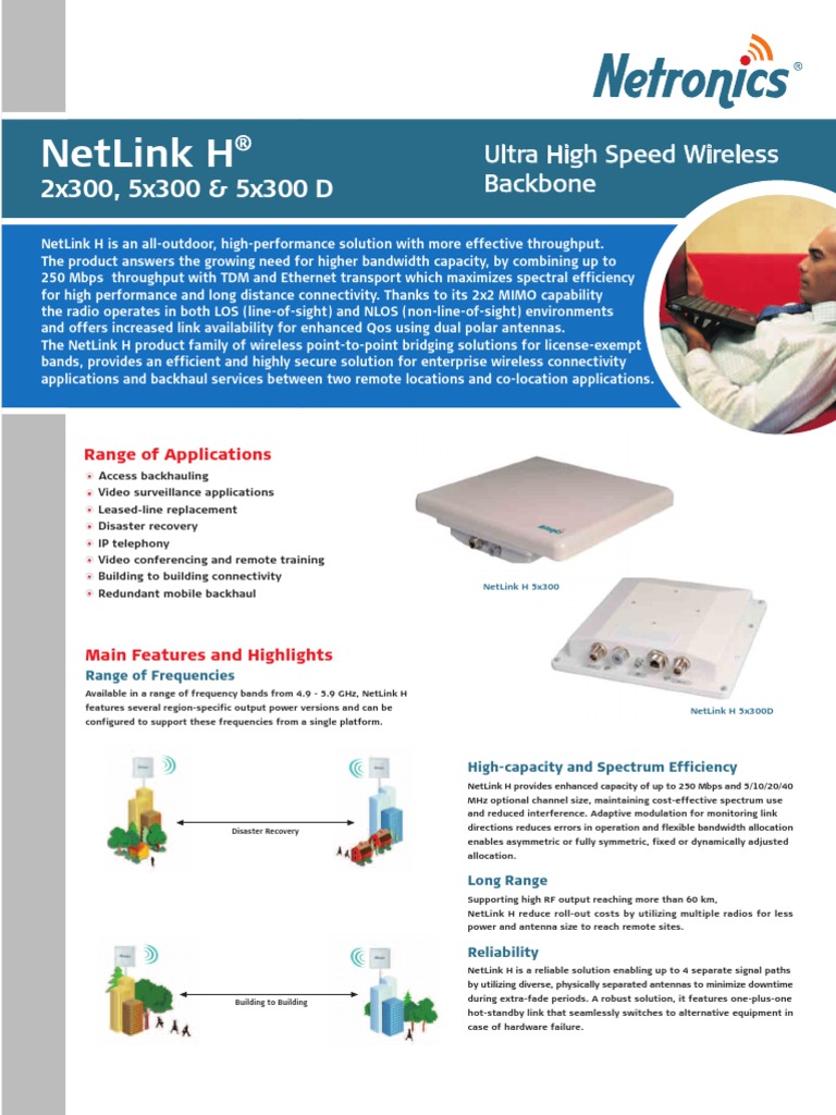 NetLink H Brochure and Datasheet-LR | PDF | Antenna (Radio) | Computer ...