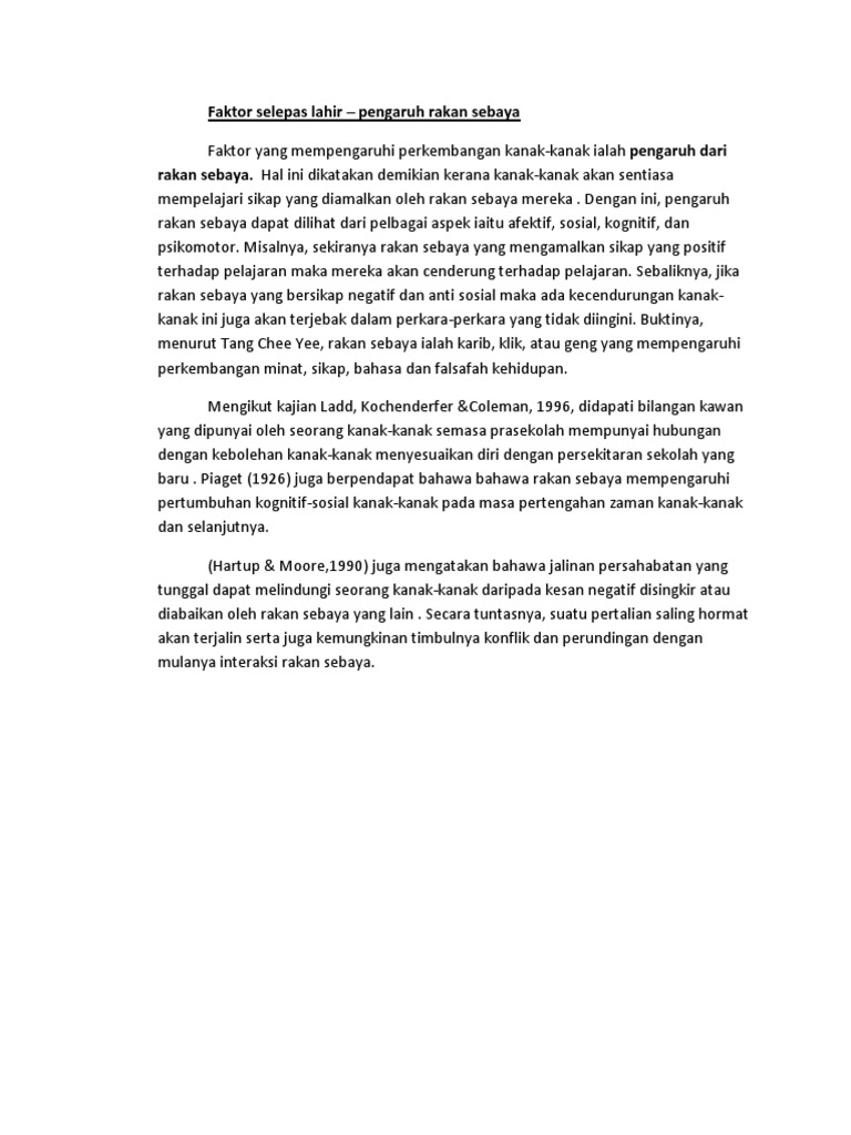 Faktor Pengaruh Rakan Sebaya | PDF