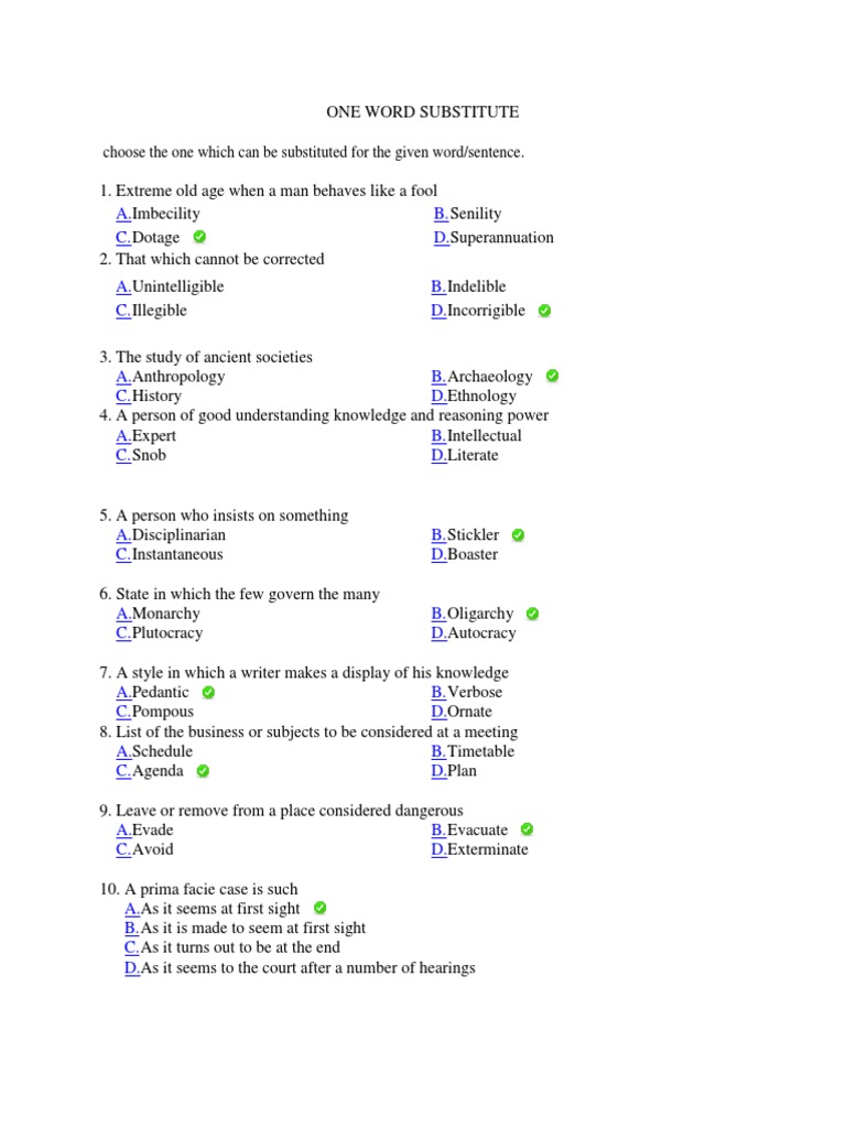 One Word Substitute Challenge | PDF | Cognitive Science