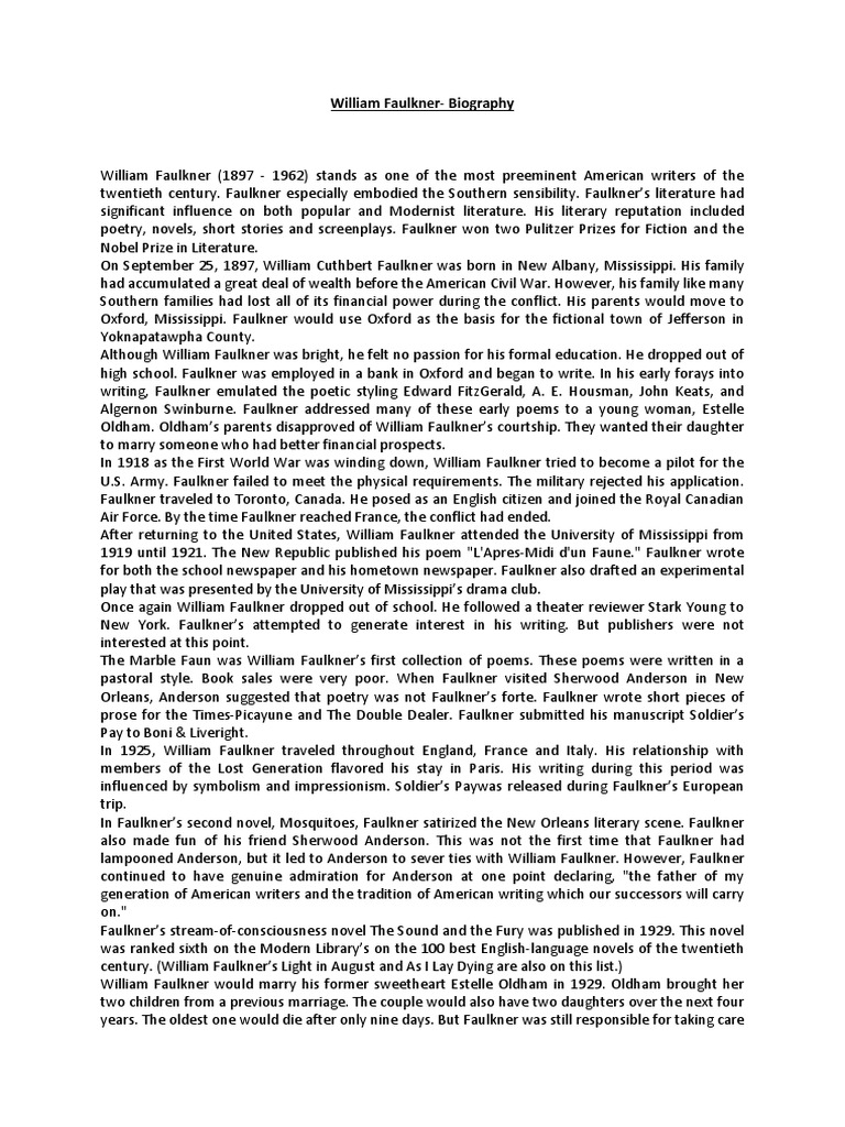 William Faulkner | William Faulkner | Poetry