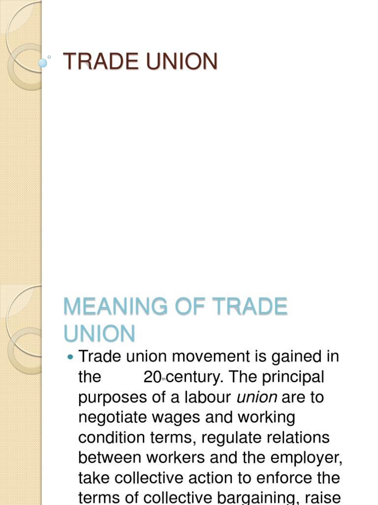 Trade Union | PDF | Trade Union | Collective Bargaining