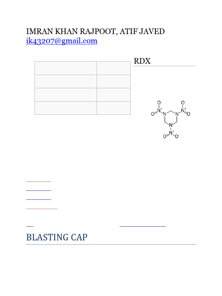 Types of Explosive and Thier Properiteis | PDF | Explosive Material ...