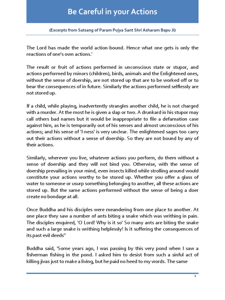 Actions and Their Consequences | PDF | Indian Religions | Religious ...