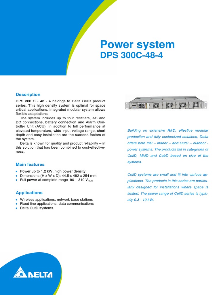 FS CellD-DPS300C-48-4 en Rev 00 | PDF | Direct Current | Rectifier
