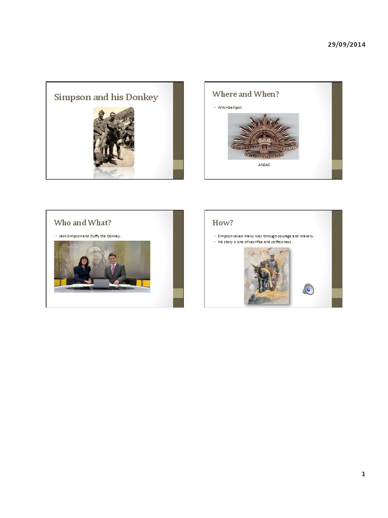 Simpson and the Donkey Overview | PDF