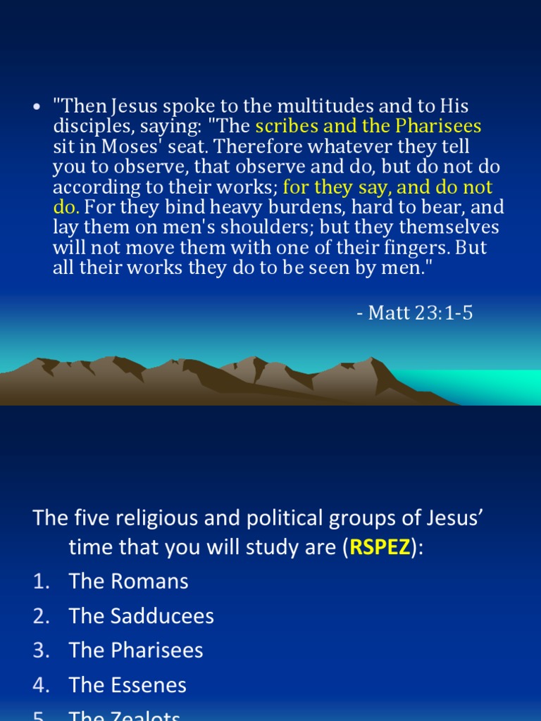 Sadducees Pharisees Zealots And Essenes