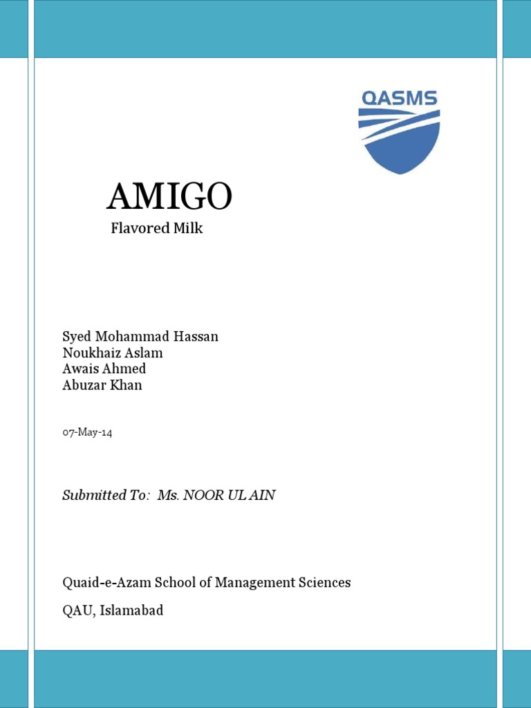 Amigo Flavored Milk Marketing Plan | PDF | Milk | Retail