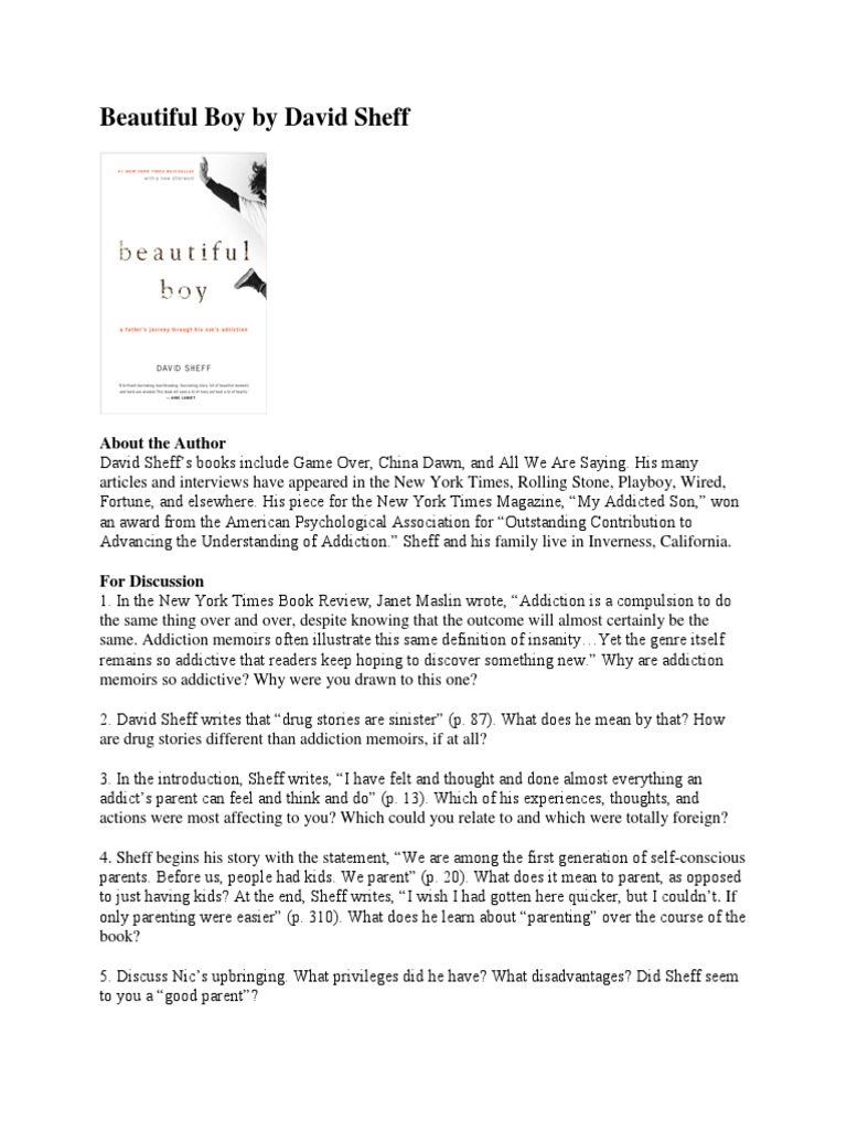 Beautiful Boy by David Sheff - Discussion Questions | PDF | Kurt Cobain ...