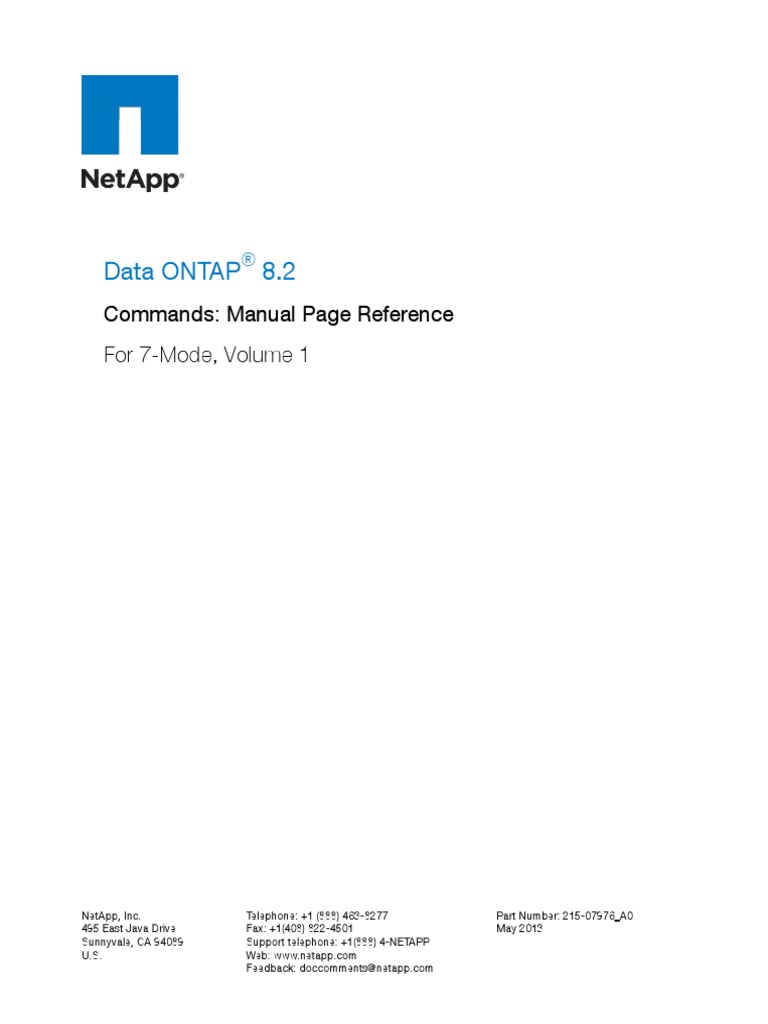 Data ONTAP 8.2 Commands Manual Page Reference | PDF | File Transfer Protocol | Radius