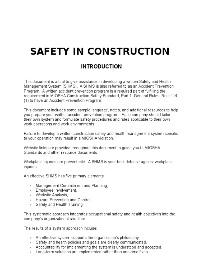 Safety in Construction | PDF