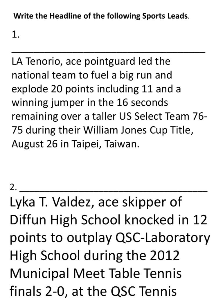 Sports Writing | PDF