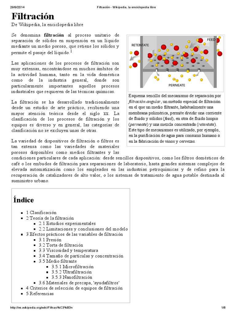 Filtración - Wikipedia, La Enciclopedia Libre | Filtración | Ingeniería ...