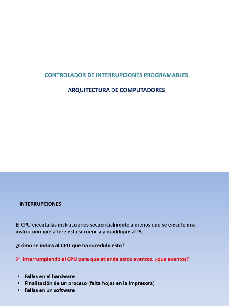 Controlador de Interrupciones Programables | PDF | Unidad Central de procesamiento | Ingeniería ...