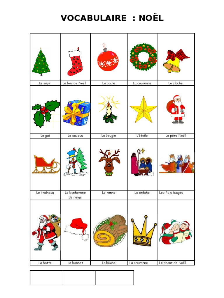 Vocabulaire : Noël